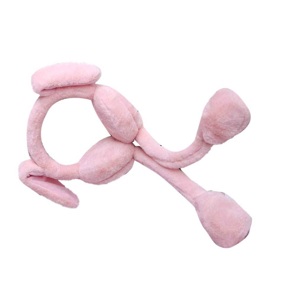 generic Rabbit Ear Earmuffs Easter Rabbit Ear Headbands Winter Ear Warmers for Women Girls Pink QT7301733AYUT