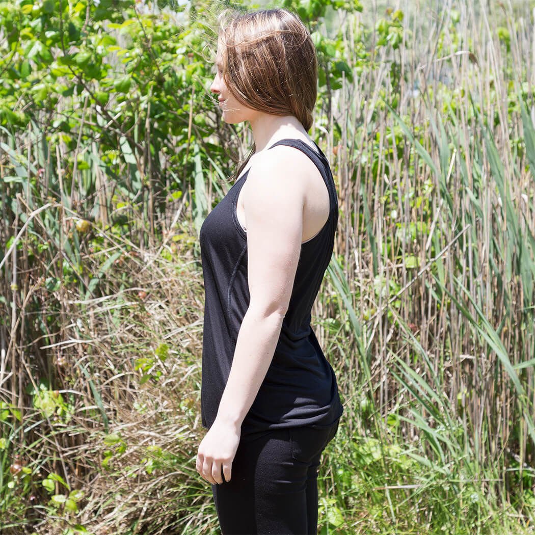Gone For a Run 13.1 Half Marathon Vertical Flowy Racerback Tank Top | Running Tanks Black | Adult Small