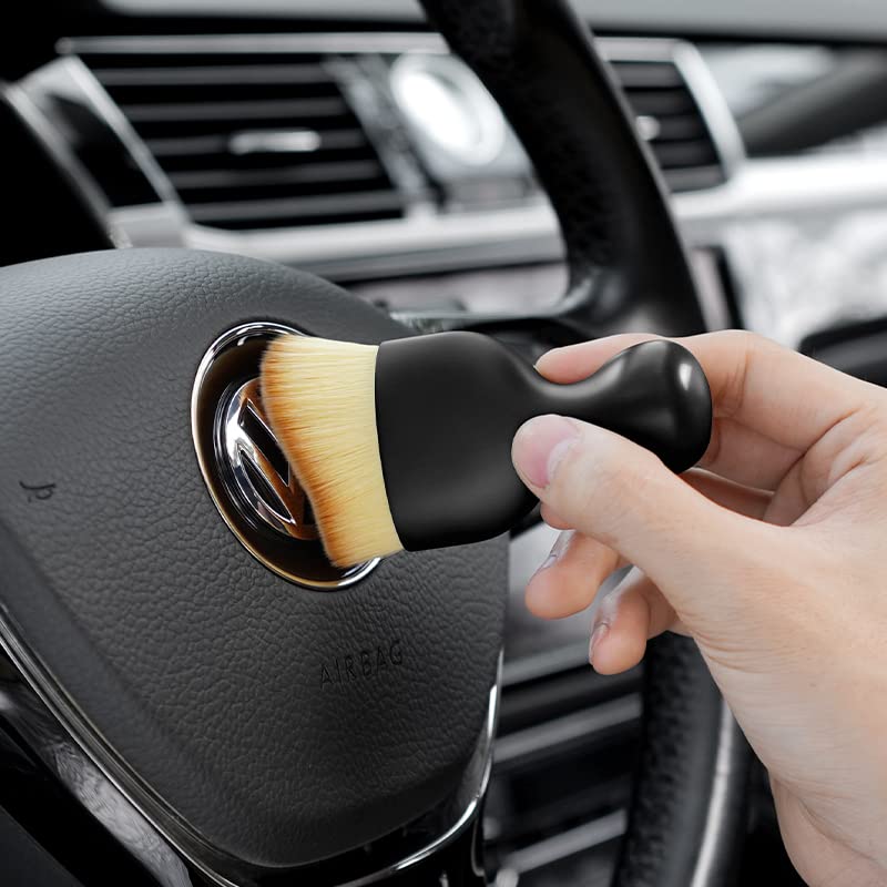 Vingtank 4 Pack Car Interior Cleaning Soft Brushes, Car Interior Beauty Brush,Car Interior Dusting Brush,Suitable for Cleaning Car Interior or Exterior,Air Conditioning Vents, Leather,Computers