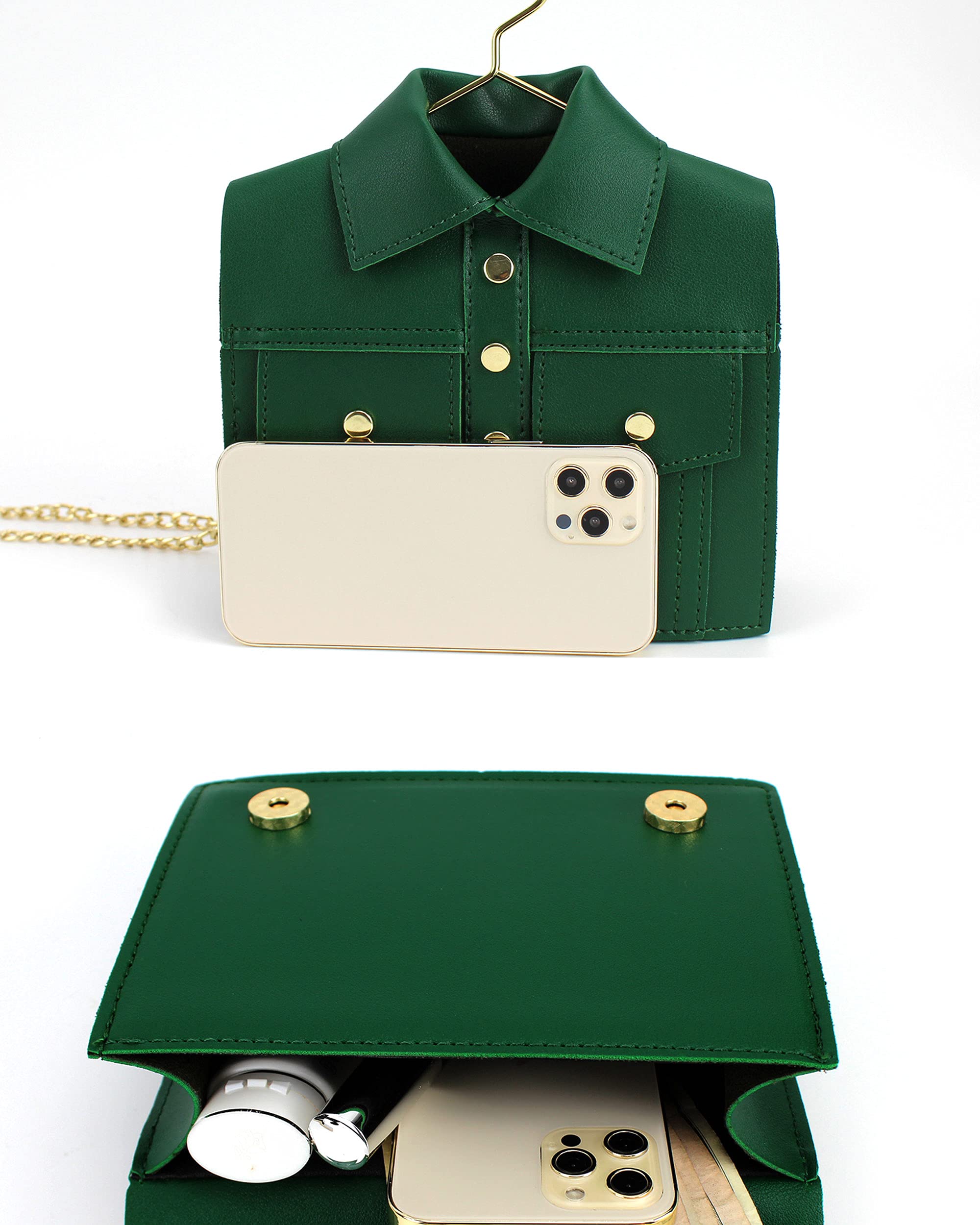Heidi Bag Vintage Radio Clutch Handbag Leather Top Handle Crossbody Shoulder Bag (AA-Green)