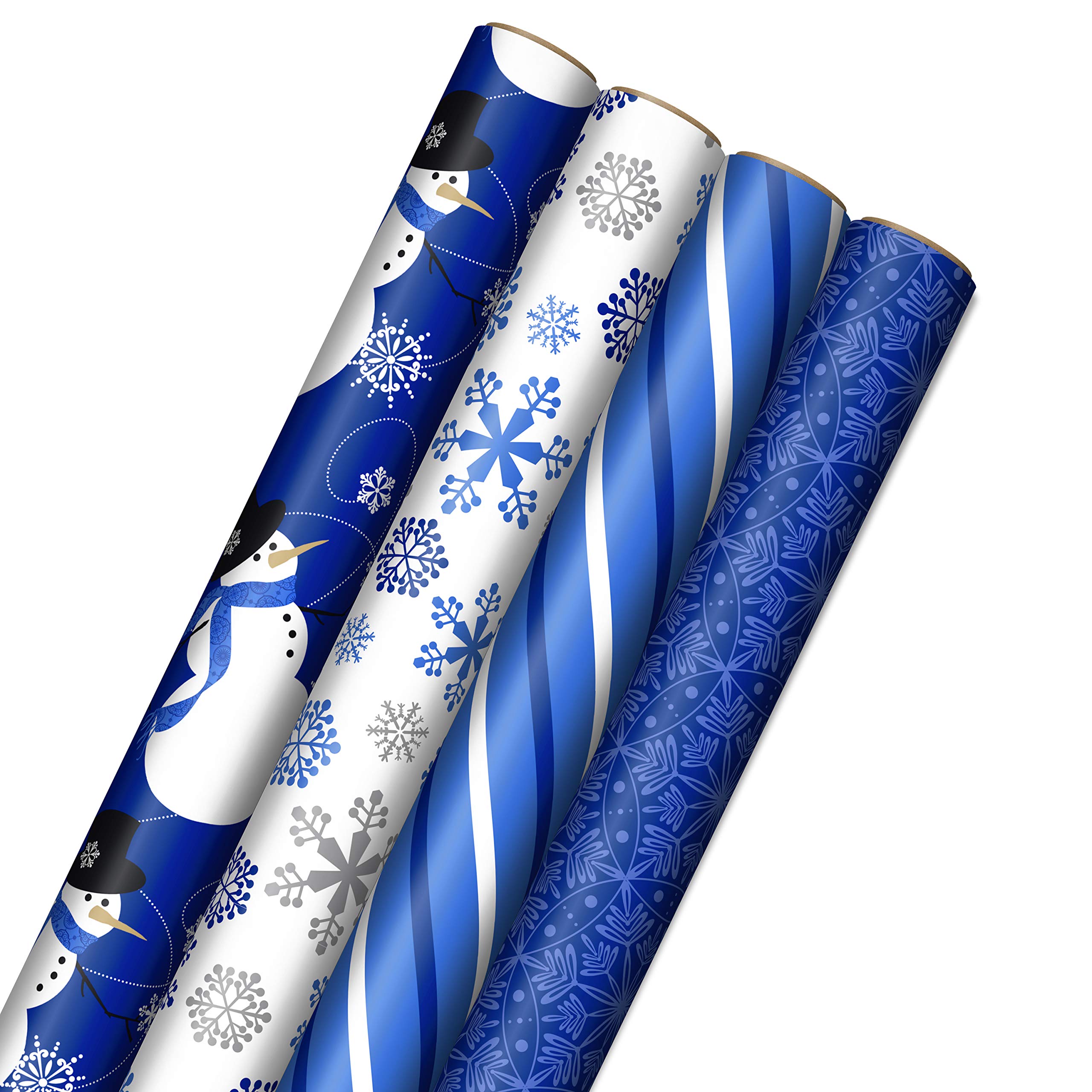 Hallmark Image Arts Christmas Wrapping Paper with Cut Lines on Reverse, Festive Fun (Pack of 4, 120 sq. ft. ttl)