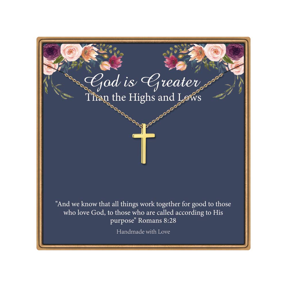IEFLIFE 14K Gold Filled Cross Pendant Necklaces for Women, Mothers Day Birthday Gifts