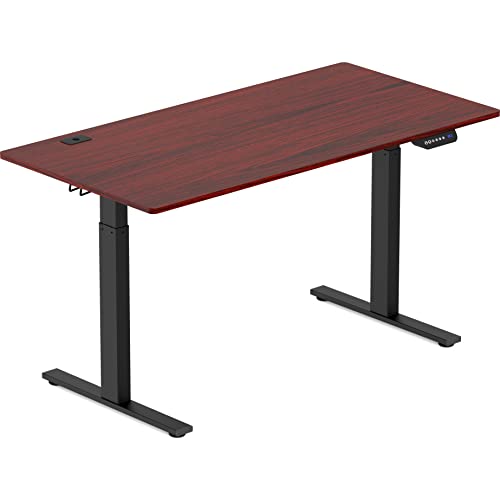 SHW 55-Inch Large Electric Height Adjustable Standing Desk, 55 x 28 Inches, Cherry