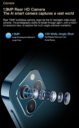 XS12 Pro Super Mini 4G LTE Smartphone 3.0-inch Display 4GB RAM 32GB/64GB ROM 8 Core Android 10.0 Dual SIM 2000mAh 13MP with Google Play Store Backup Small Mobile Phone (Blue, 2GB+16GB)