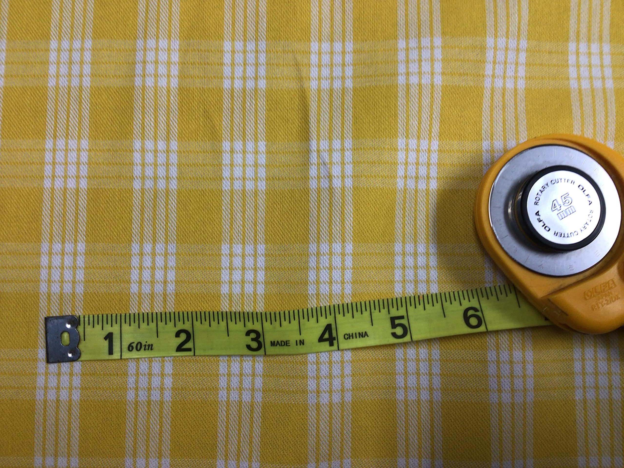 Yellow Palaka Hawaiian Print Fabric by The Yard
