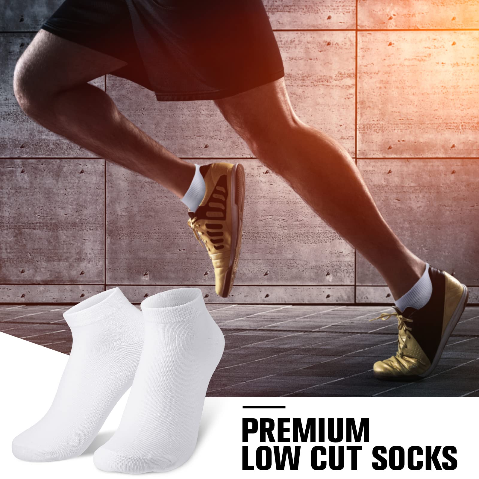 Geyoga 48 Pairs Socks Thin Low Cut Ankle Socks for Men Casual Sports Socks Comfortable Breathable Men Socks (White)