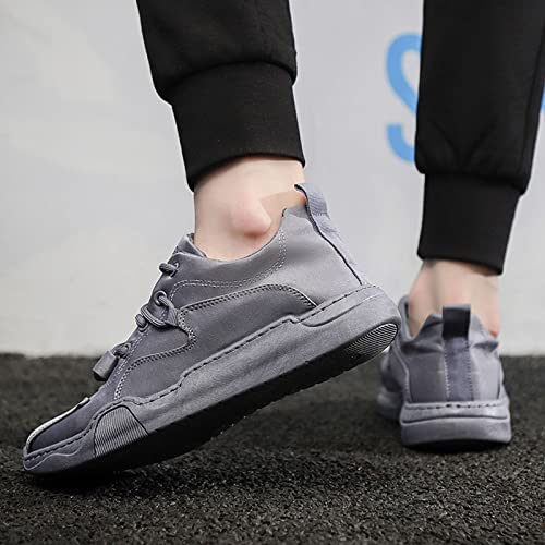 Men Low Top Breathable Ice Silk Casual Slip Canvas Shoe Grey