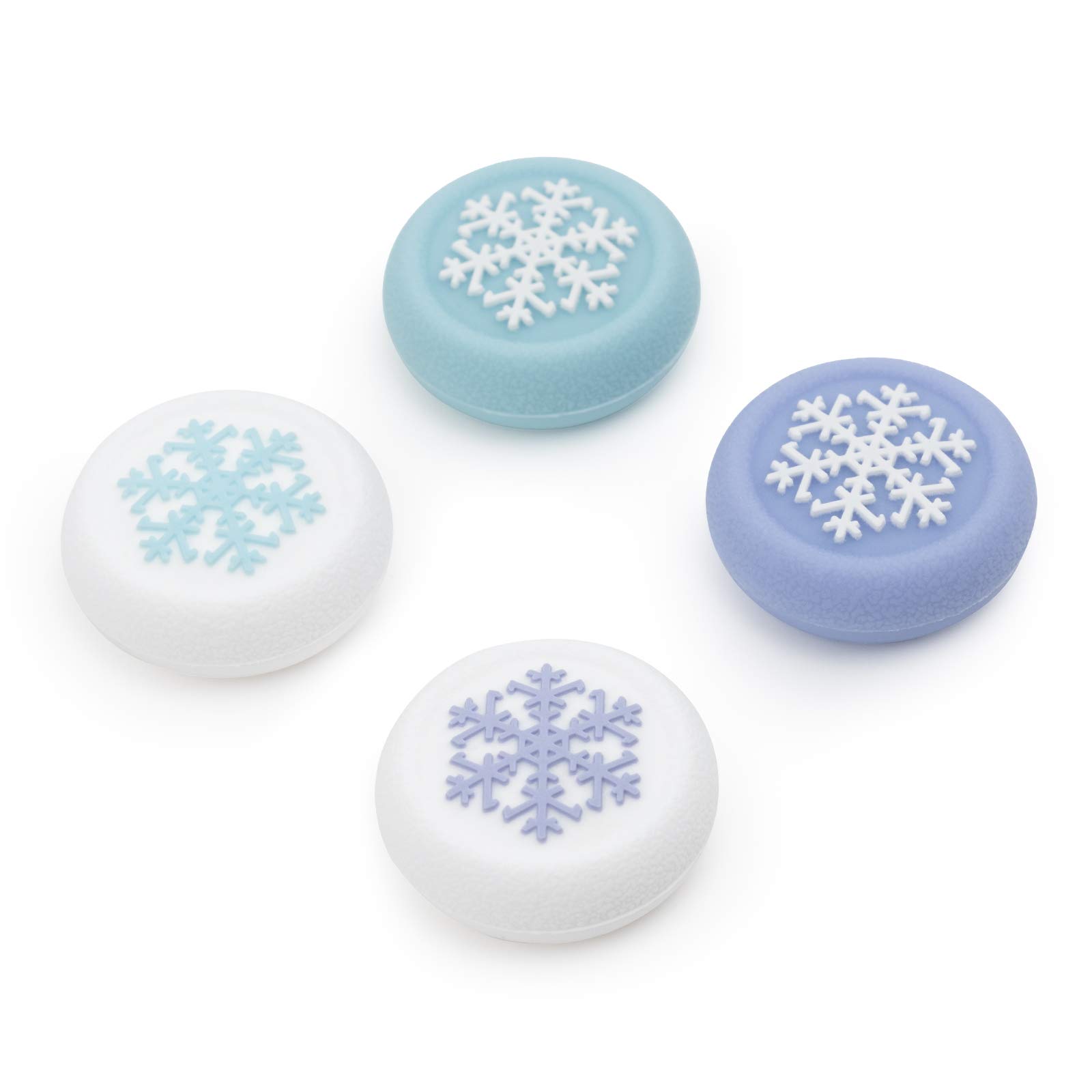 GeekShare 4PCS Silicone Snow Joy Con Thumb Grip Set Joystick Caps Cover Thumb Stick Grips Compatible with Xbox One