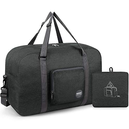 WANDF for Alaska Airlines 22" Foldable Travel Duffle Bag for Travel Gym Sports Weekender Bag (22 inches (50 Liter), Dark Grey Denis 22")âŚ