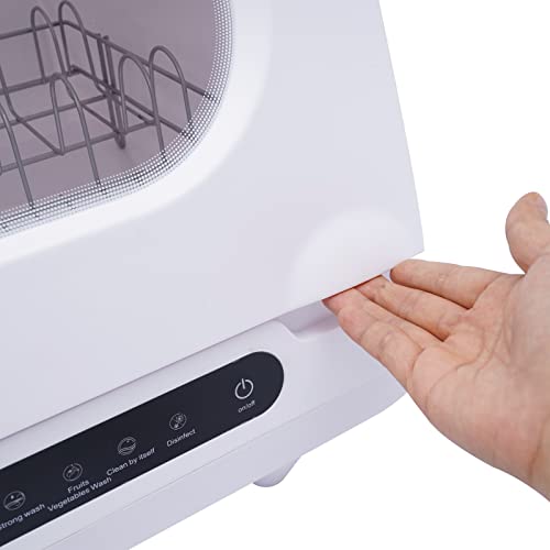 Portable Dishwasher Countertop 360° Spray Arms Mini Dishwasher with 5 Washing Programs Display Dishwasher for Apartments & Rvs(1200W)
