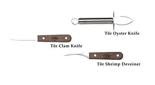 TOR Kitchenware Oyster Shucker Knife in Naturalwood Gift Box The German Patented Stainless Steel Oyster Shucking Knife and Opener Tool
