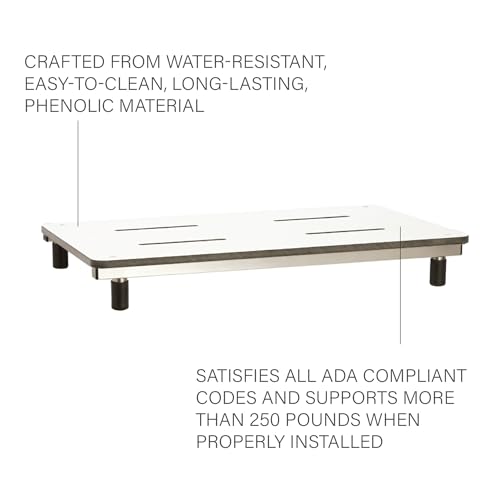 Seachrome Removable Tub Seat, Bridgeport 27-Inch x 15-1/2-Inch, White Phenolic