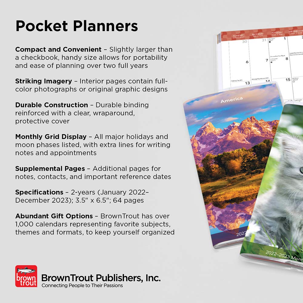 German Shepherds 2022 3.5 x 6.5 Inch Two Year Monthly Pocket Planner, Animals Dog Breeds
