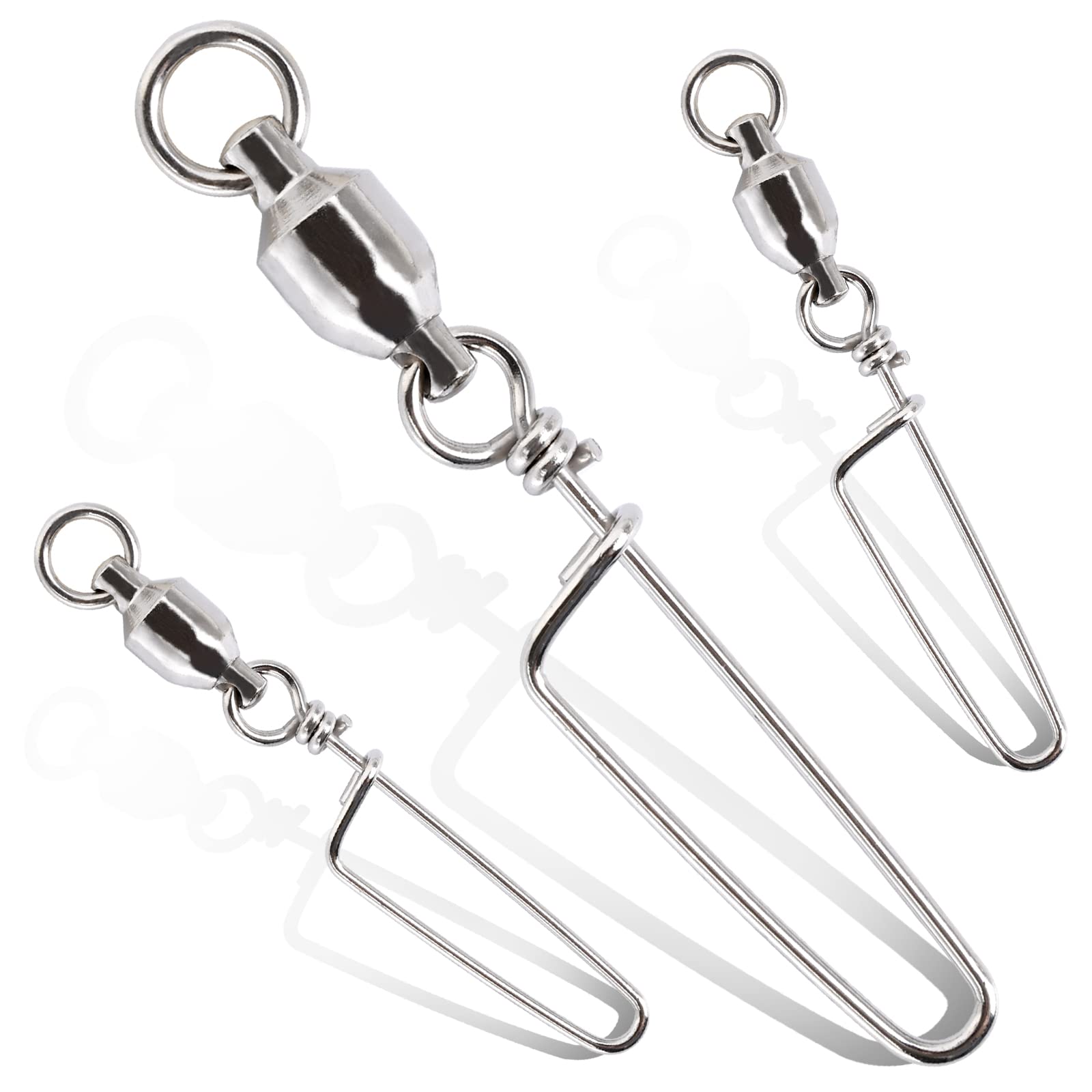 hotlively 25Pack Fishing Swivels,High Strength Swivels Fishing Tackle with Coastlock Snap and Corrosion Resistance Copper Stainless Swivel