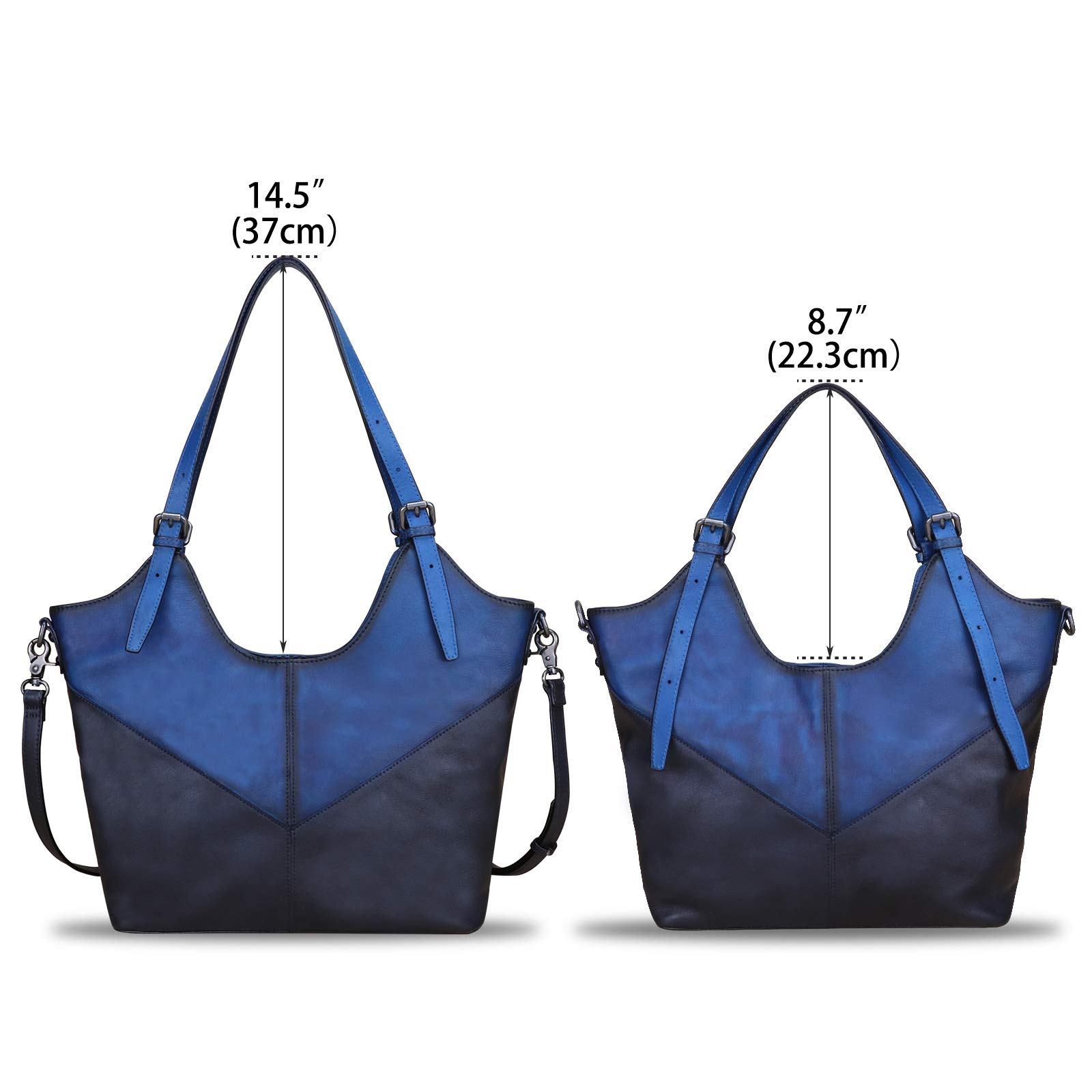 Genuine Leather Handbags for Women Purses Retro Satchel Vintage Handmade Shoulder Bag Cowhide Top Handle Handbag Totes (Coffee)