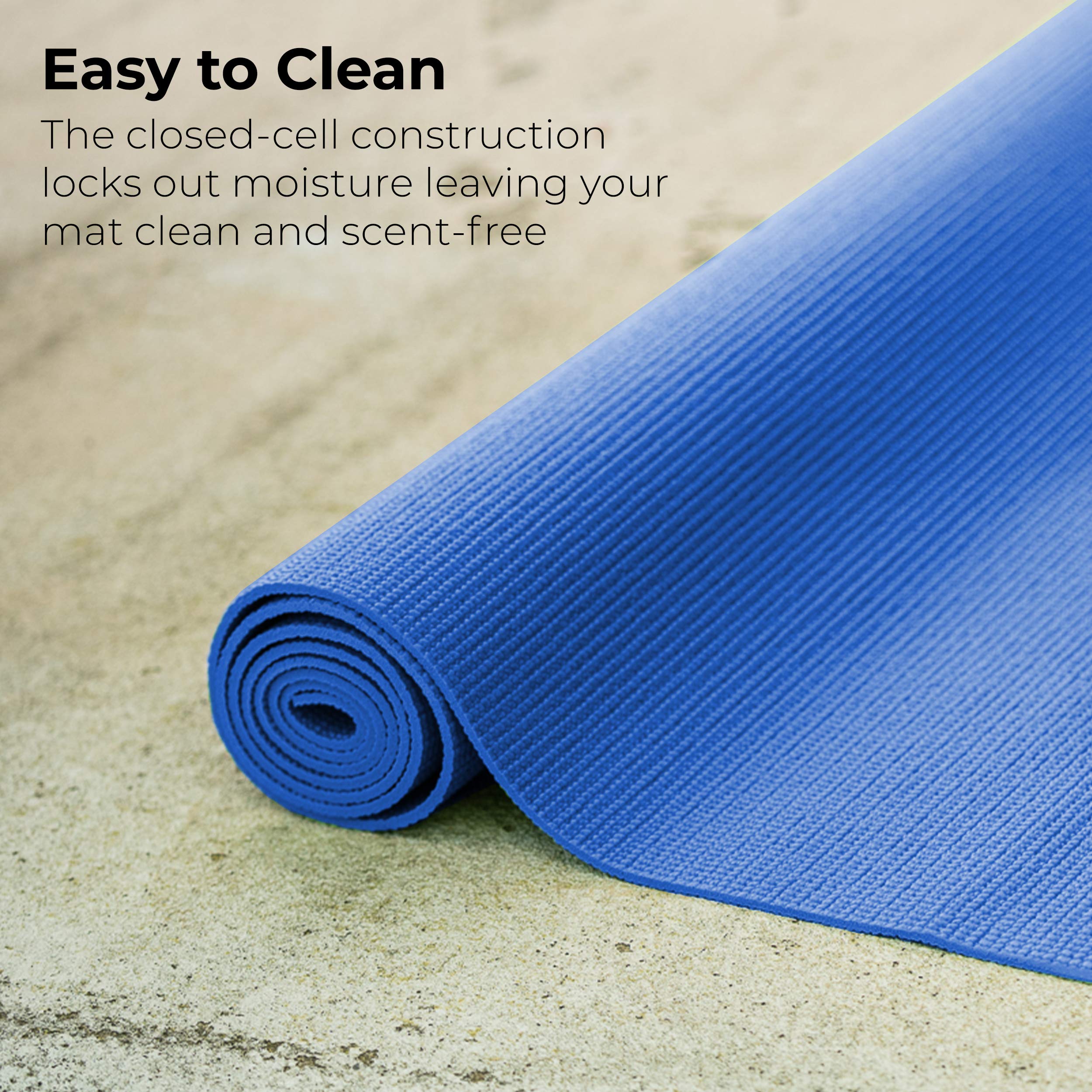 Hello Fit 12-Pack Yoga Mat With Deluxe Carrying Harness, 68" x 24" Non Slip Exercise Mat, 4mm Thick Gym Mat, Bulk Non Toxic Yoga Mats for Schools and Studios, Dark Blue