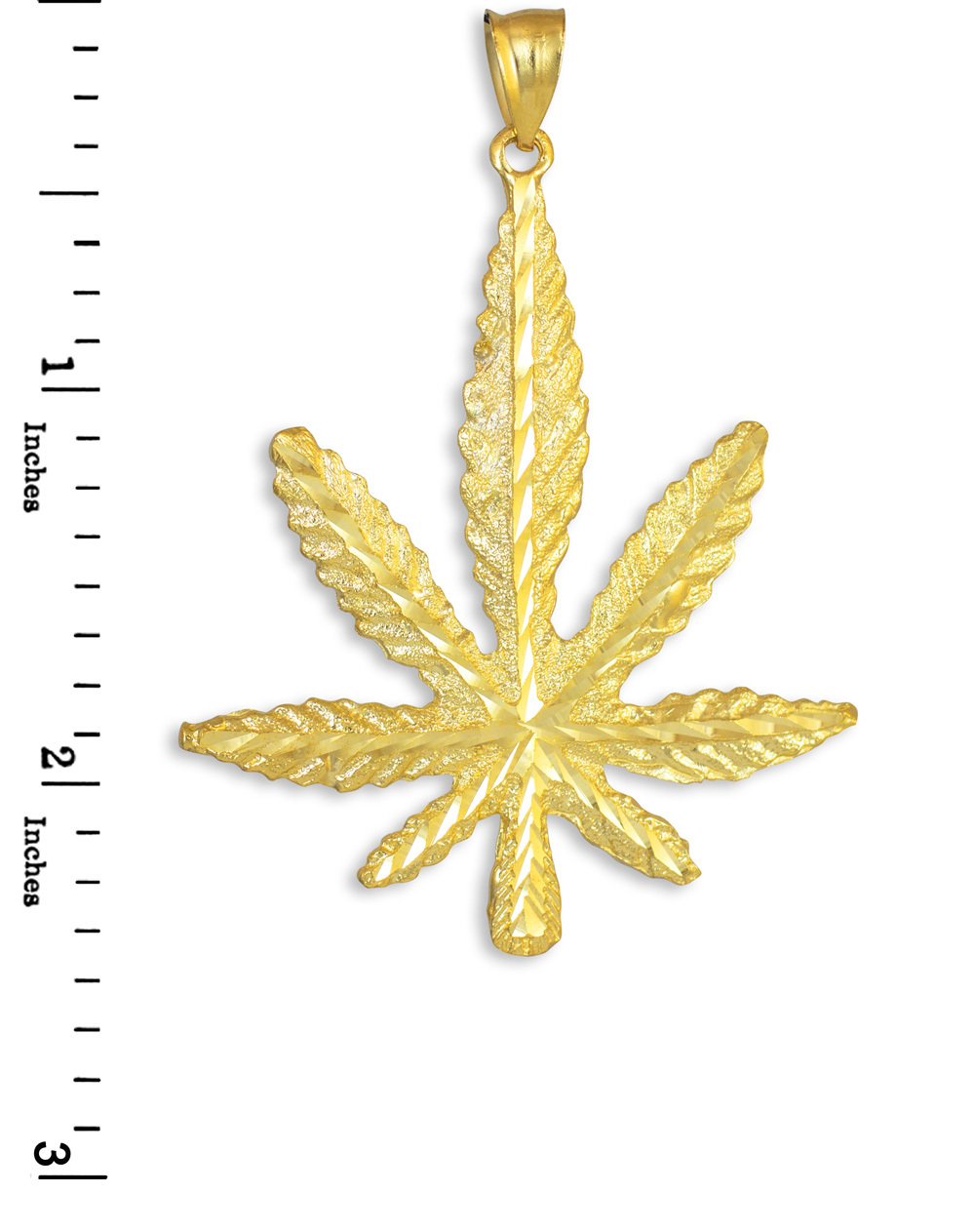 Good Luck Charms Solid 10k Yellow Gold High Polish 420 Pot Ganja Weed Cannabis Charm Marijuana Leaf Pendant