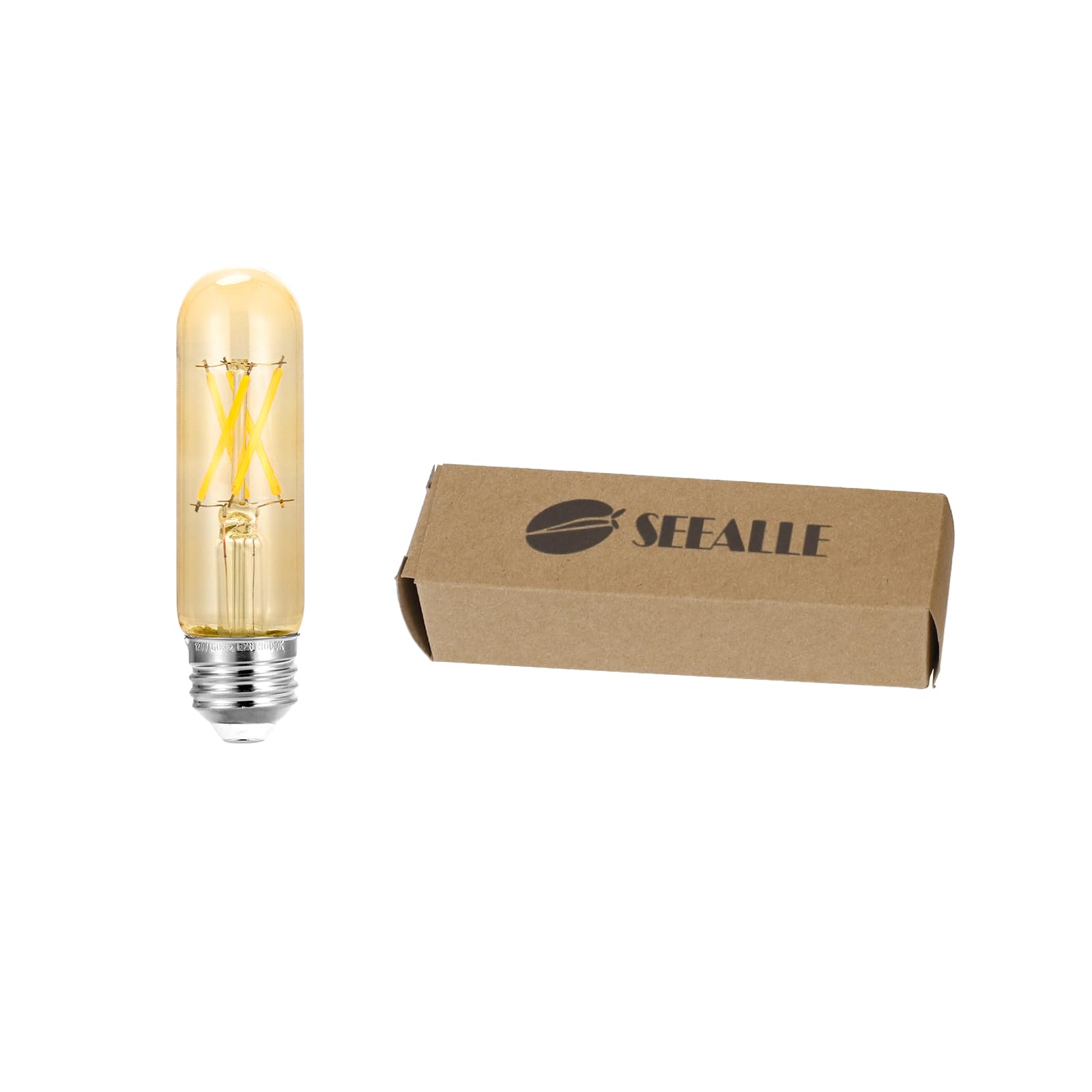 Seealle T30 Led Bulb, 3-Way Dimmable T30 Vintage LED Bulb, Natural White 2700K, E26 Base, AC 120V, 5W Edison Lights Bulbs for Living Room Table Lamp, 1 Pack