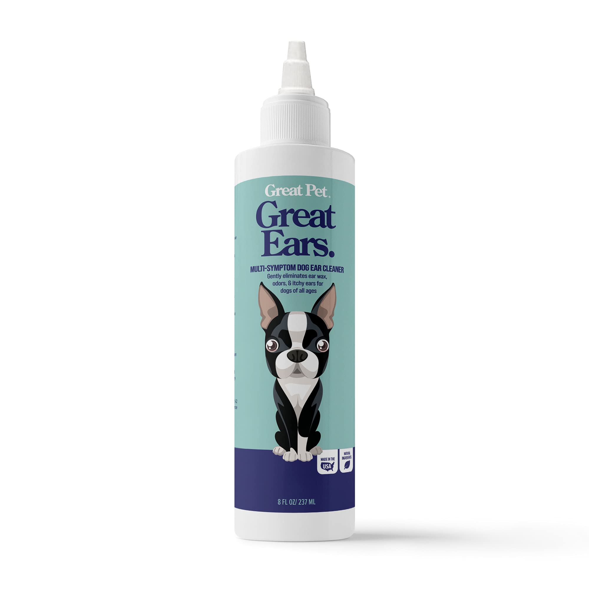 Great Pets - Dog Ear Cleaner - Advanced Ear Cleaning Solution for Dogs (8oz Bottle), Dog Ear Wash Rinse, Cleanser - Safe for Puppy & Senior Ears