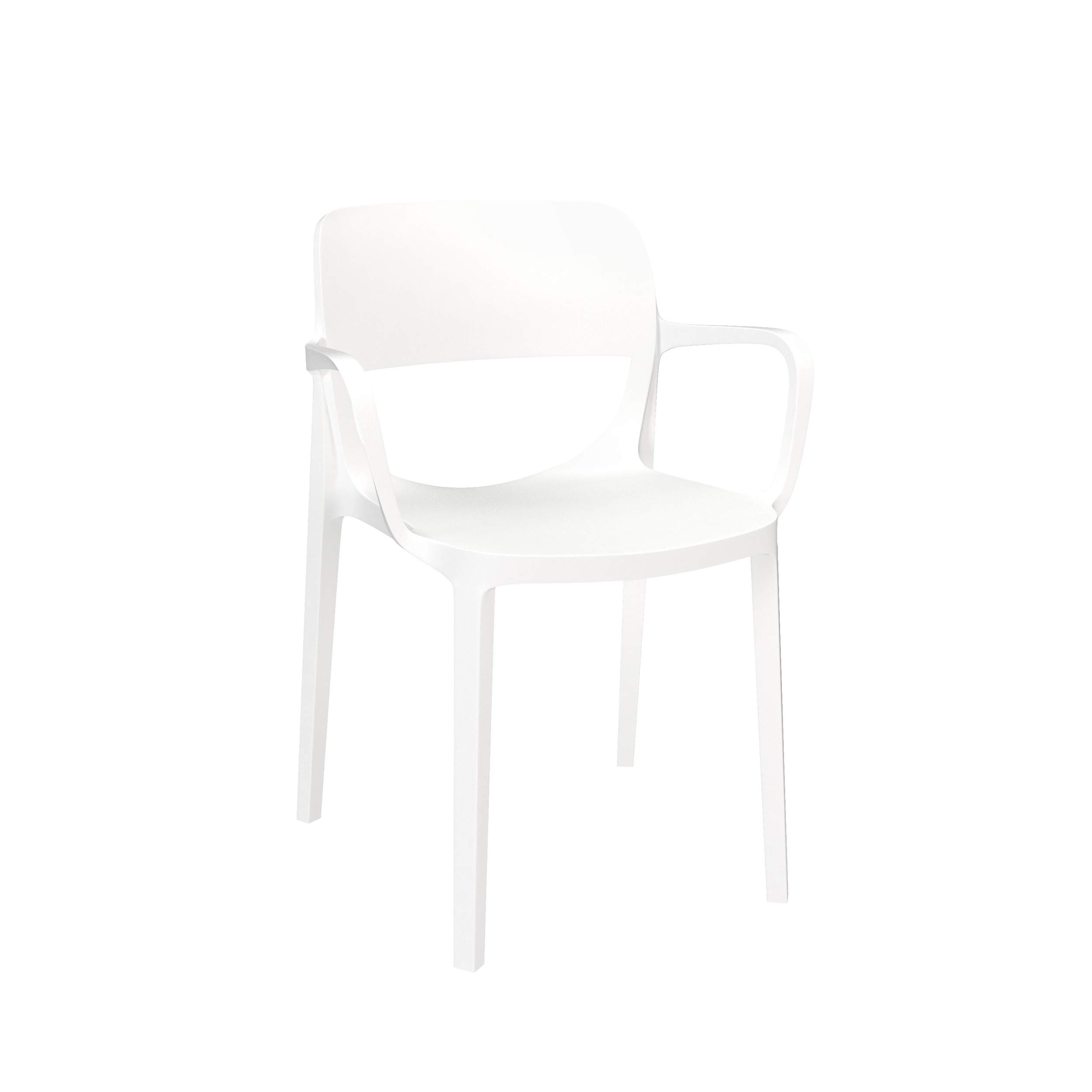 HON Basyx Prodigy Commercial-Grade 2-Pack Stackable Arms, Indoor & Outdoor Chair, White