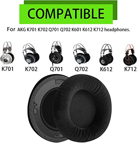 Replacement Headphone Ear Pads Memory Foam Ear Cushions Pads Earmuff Repair Parts for AKG K701 K702 Q701 Q702 K601 K612 K712 Headset(Black)