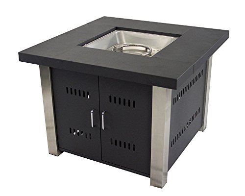 Pleasant Hearth OFG901T Montreal Square Gas Fire Pit Table, 38"