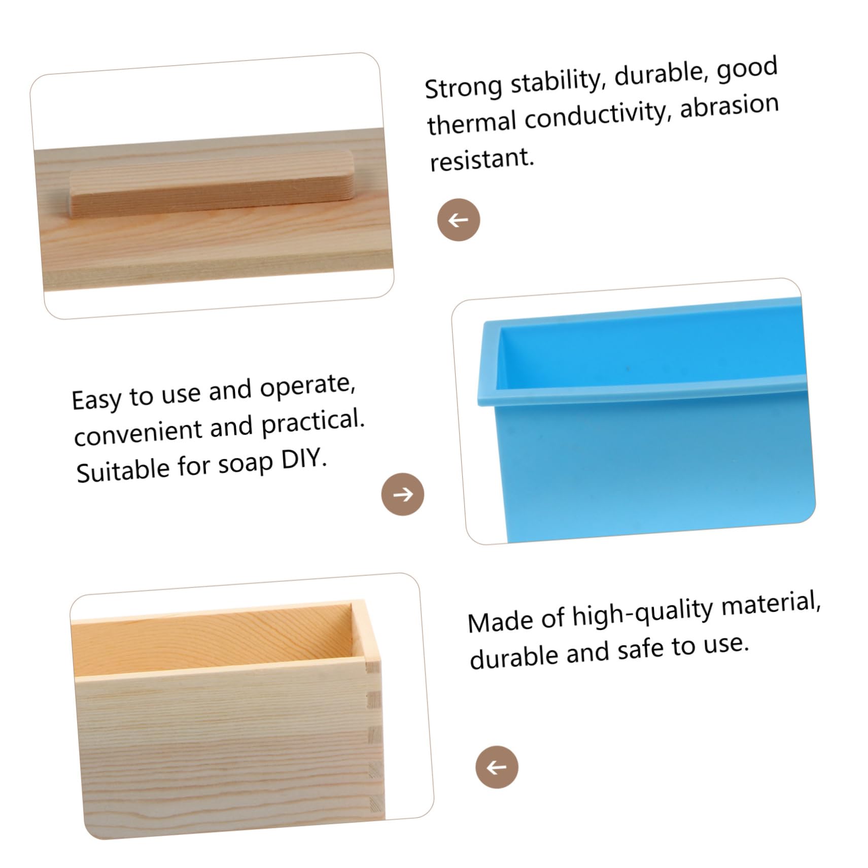 HEALEEP Box soap mold soap mould wooden soap making supplies ice cube tray rectangular loaf DIY dessert moulds cupcake pastry cake soap DIY soap making kit making soap chocolate toast