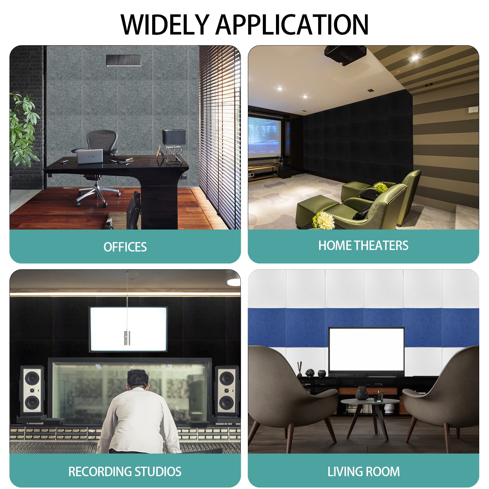 Krightlink 12 Pack Acoustic Panels Soundproof Wall Panels, 12"X12"X 0.4" High Density Self-adhesive Sound Absorbing Panels Sound Proof Insulation Beveled Edge Studio Treatment Tiles (White)