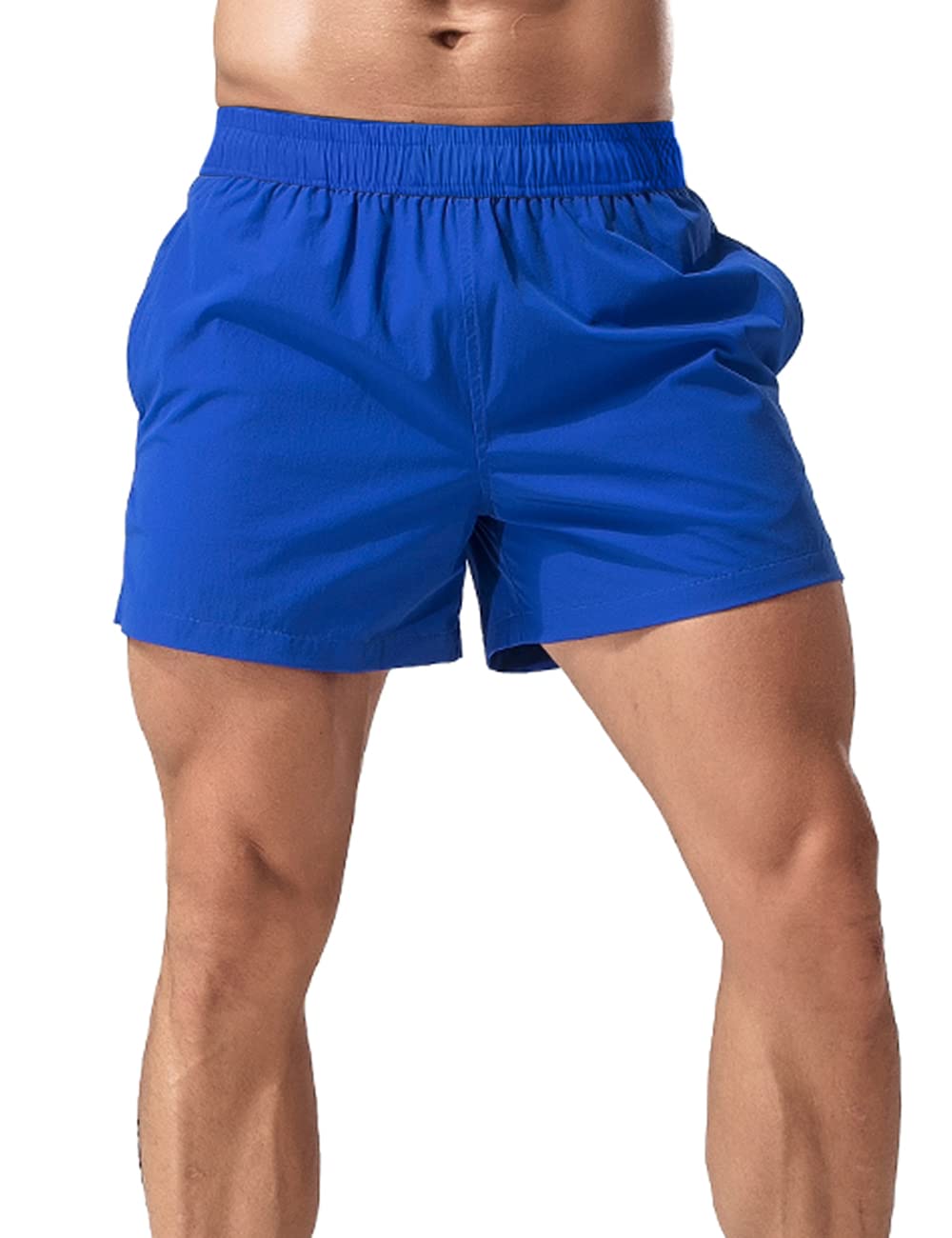 JEEING GEAR Men's Running Shorts 5 Inch Lightweight Athletic Shorts Quick Dry with Breathable Mesh Backside Color Blue Size XL