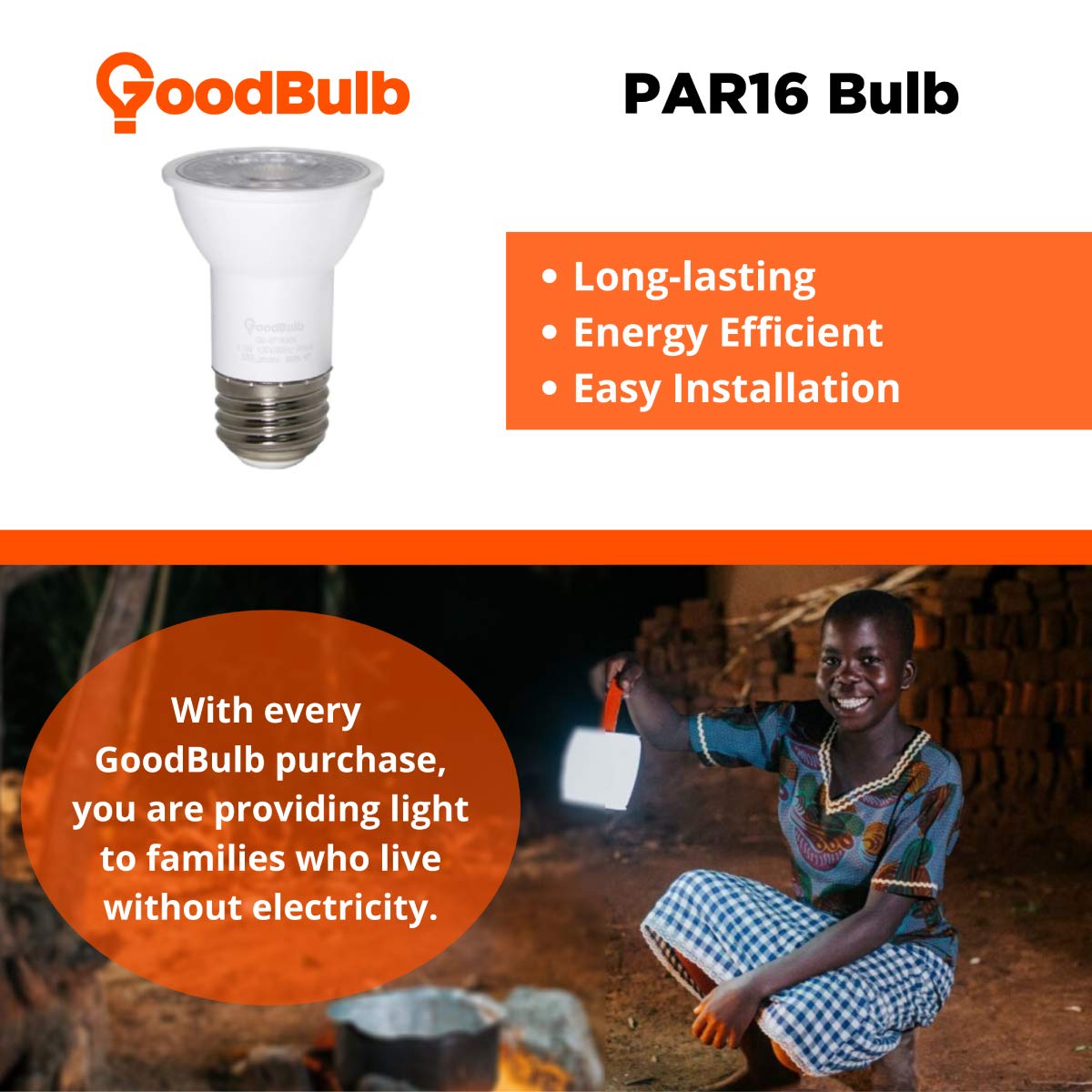 GoodBulb LED PAR16 Light Bulbs | 6.5 Watt (40 Watt Equivalent) | E26 Base | Warm White 3000K | EcoSmart Lights | High Output 500 Lumens (Pack of 4)