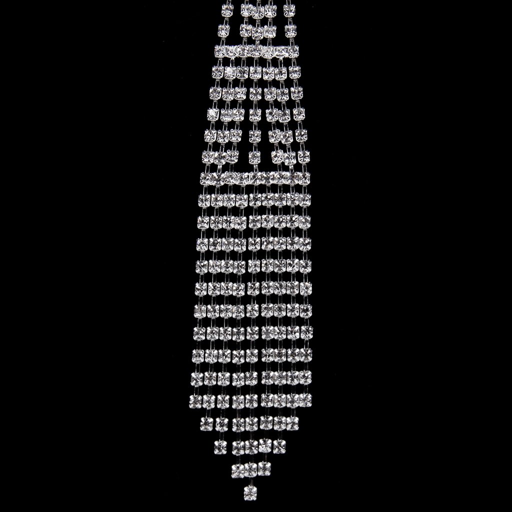 Generic Crystal Tassels Rhinestone Necklace Wedding Bridal Jewelry Prom