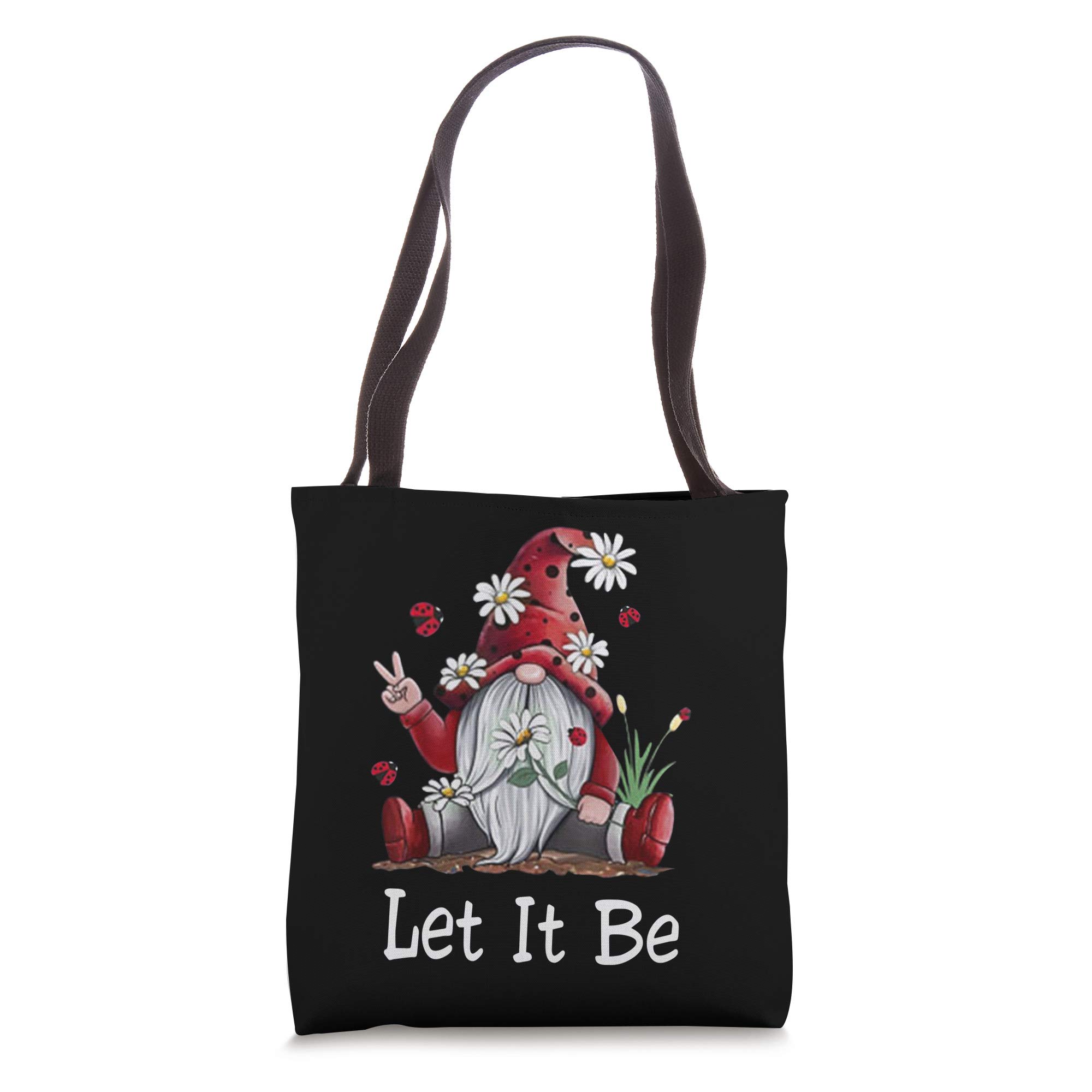 Hippie Let It Be Gnome Tote Bag