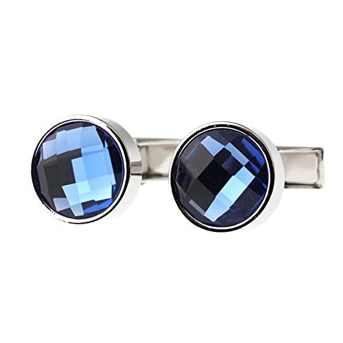 Men's Shirt Cufflinks Exquisite Blue Crystal Cufflinks Men's and Women's French Shirt Sleeve Studs Cuff