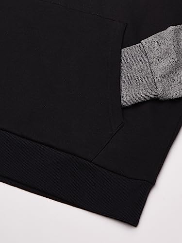 Under Armour Mens Rival Wordmark Colorblock Hoodie , (001) Black / Pitch Gray Light Heather / Onyx White , Small