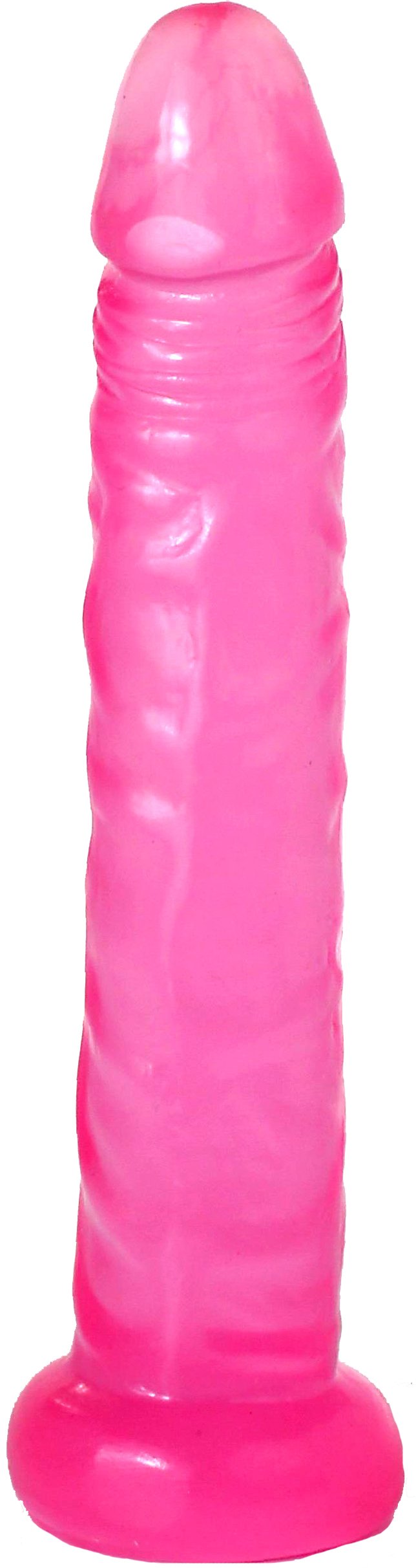Healthy Vibes Slim Beginner Dildo - Small Dildo with Vein Texture Perfect for First-Time Users - Free-Standing Base - Experiment with Anal Play - TPR, Latex and Phthalate Free - Pink - 5.5" x 1"
