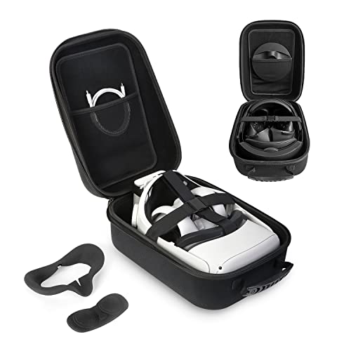 JSVER Case for Meta Quest Pro Carrying Case For Meta Quest 2 Elite Strap/Third Party Head Straps, Touch Controllers, Battery, Travel Protective Case For Oculus Quest 2/ Meta Quest Pro Accessories