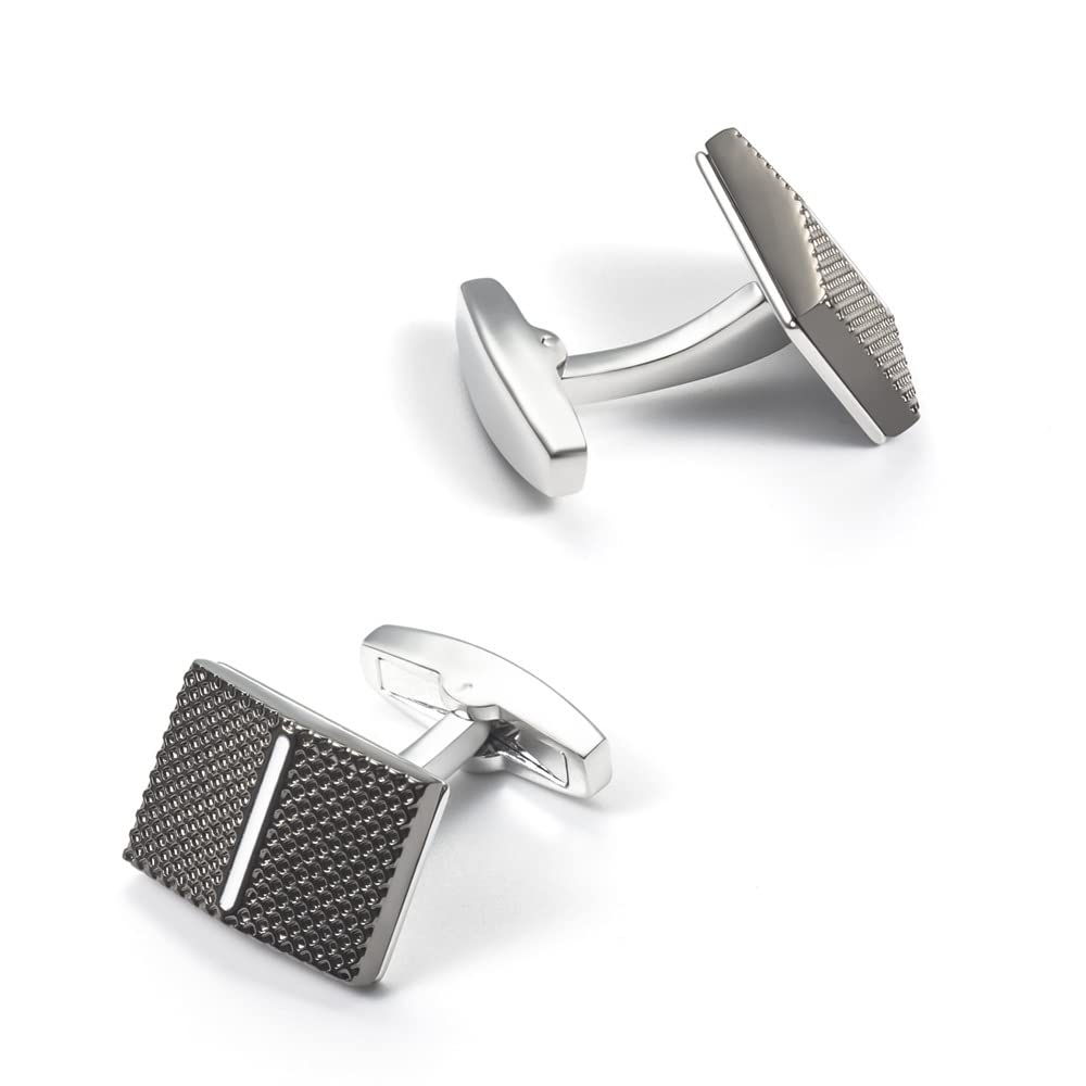 Men's tie Clip Cufflinks Fashion Men's Rectangular Metal Cufflinks Creative French Shirt Business Decorative Cufflinks
