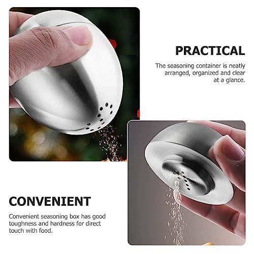 Yardwe Stainless Steel Container Egg Shaped Salt and Pepper Shakers Stainless Steel Shaker Bottles Seasoning Container Empty Condiment Jar for Kitchen Home Bbq Toilet Planter Pot