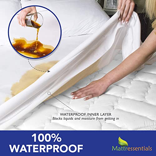 Zippered Queen Mattress Protector - Bed Bug Waterproof Mattress Cover, Premium Quality Hypoallergenic Encasement White