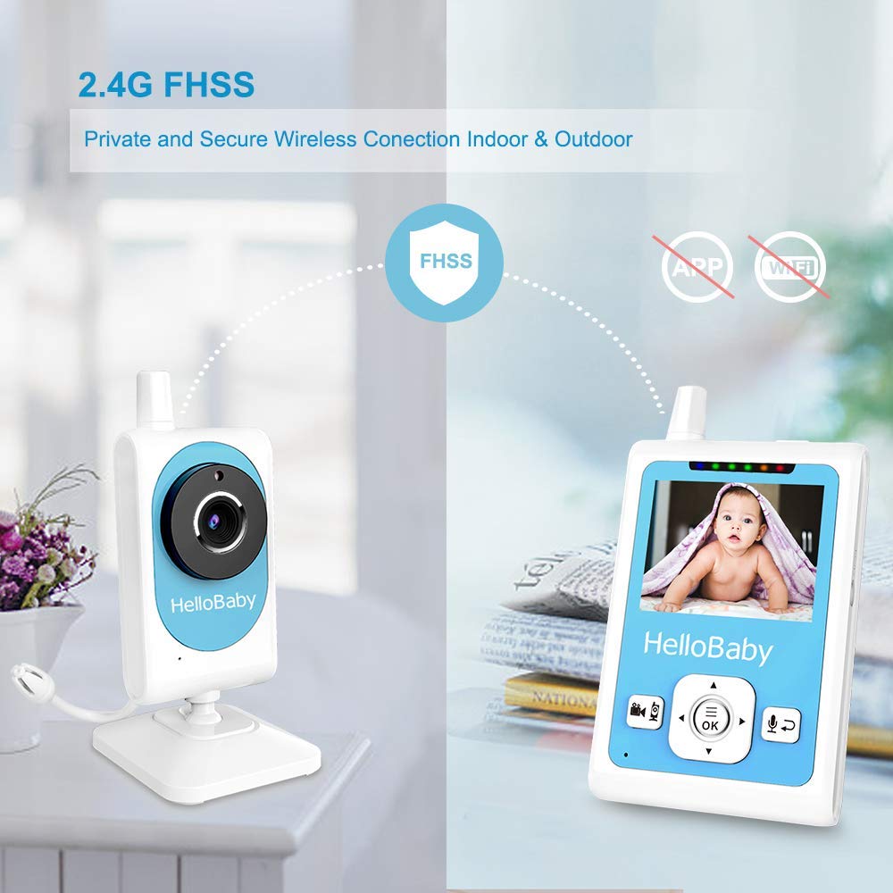 Hello Baby Monitor with Motion Sensor Camera, Support Video Recording, Night Vision, Two-Way Talk Audio, Temperature Monitoring,Best Gift for New Parents