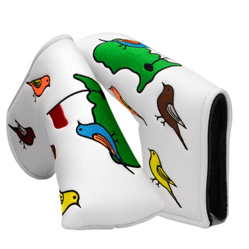 Golf Bird Blade Putter Head Cover Headcover with Magnetic Closure Made by Quality PU Leather, Lucky Golf Putter Cover for Golf Player
