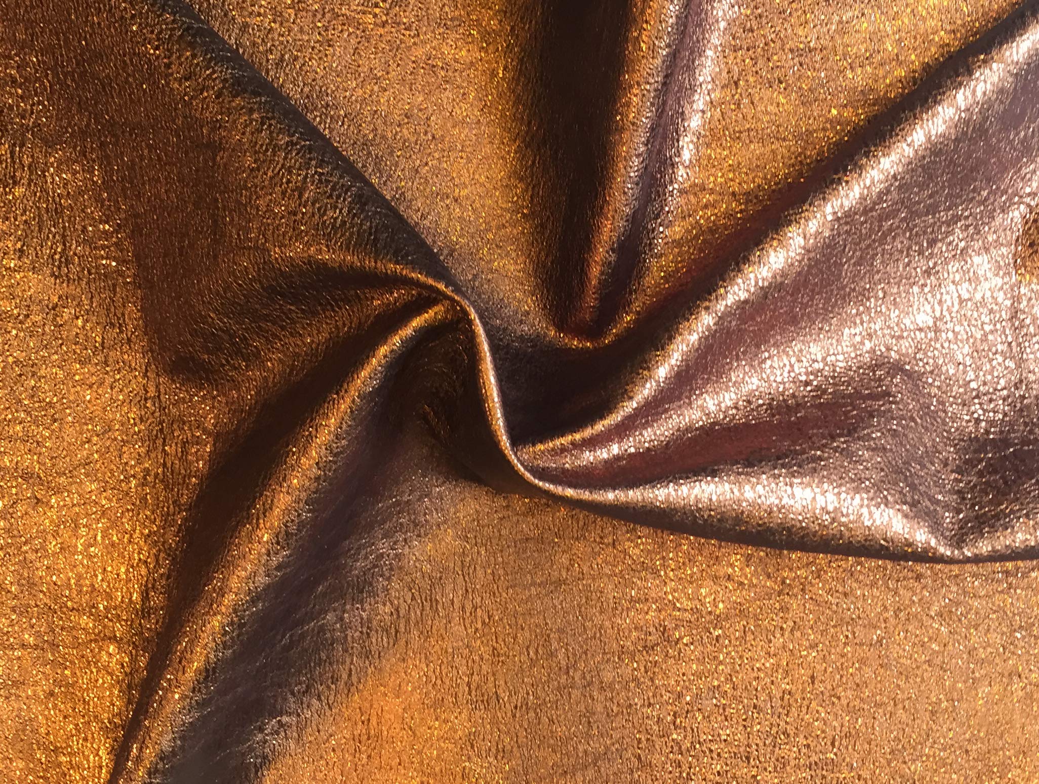 Genuine Leather Hides - Spanish Full Skin - Brown Copper Color - 5 sq ft - 26¨x 24¨ at Longest and widest- 1 oz. avg Thickness - Lambskin -Upholstery-Craft -Bookbinding-Material