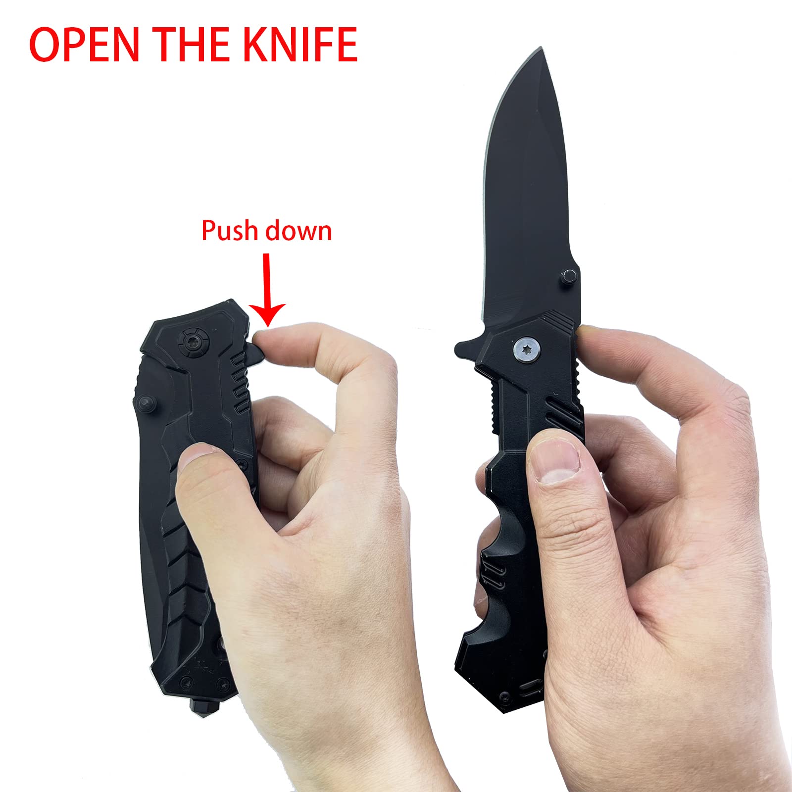 Labstandard Pocket Folding Knife with 3.34β Stainless Steel blade and Aluminum Handle-Folding hunting camping Knife with liner