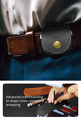 VogDUO Premium Protective Leather Case for Apple AirPods Pro 2 - Handmade Cover with Belt Loop & Lanyard Ports with Clip Holder for Bag Strap, Compatible with Apple AirPod Pro Gen 2 (Black)