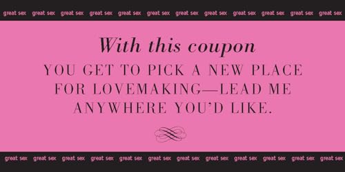 Great Sex Coupons: Romantic Love Coupons for Couples (Sexy Anniversary Gift for Husband/Wife, Boyfriend/Girlfriend, Partner)