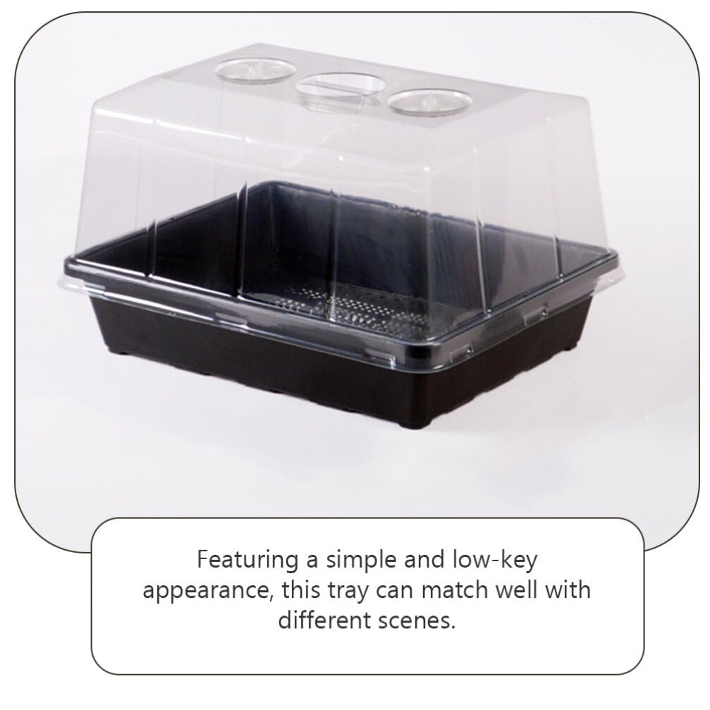 GANAZONO 1 Set Starter Tray,Germination Tray with Humidity Dome Lids Greenhouse Grow Trays for Growing Starting