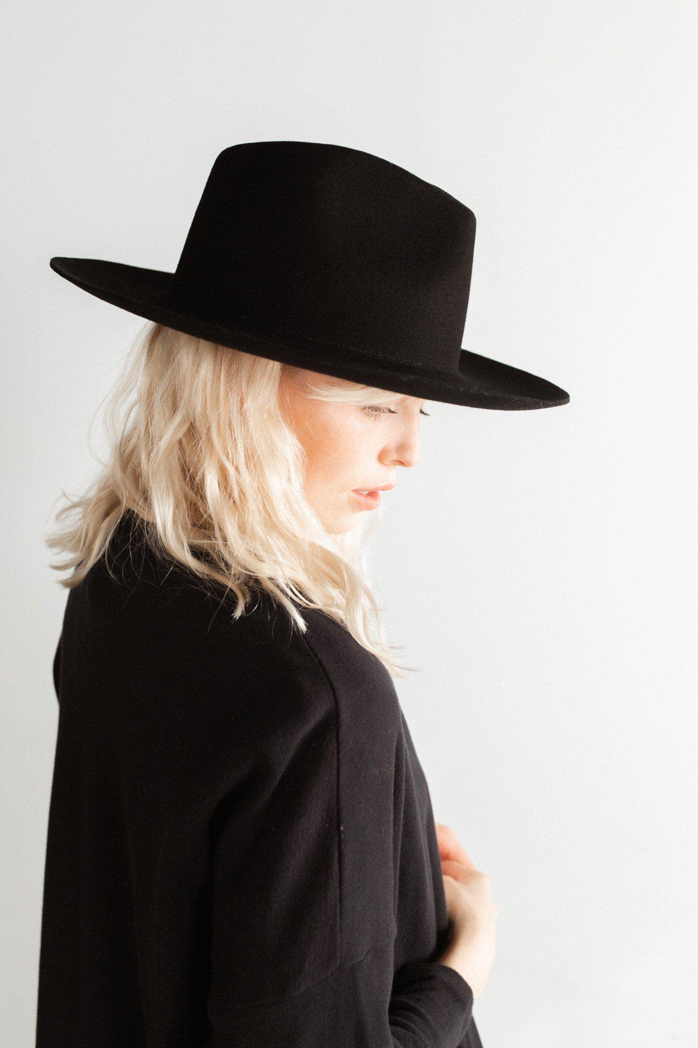 Gigi Pip Women's Rancher Hat Western Short Brim Fedora Australian Wool Felt Zephyr, Mix Ivory, M/L