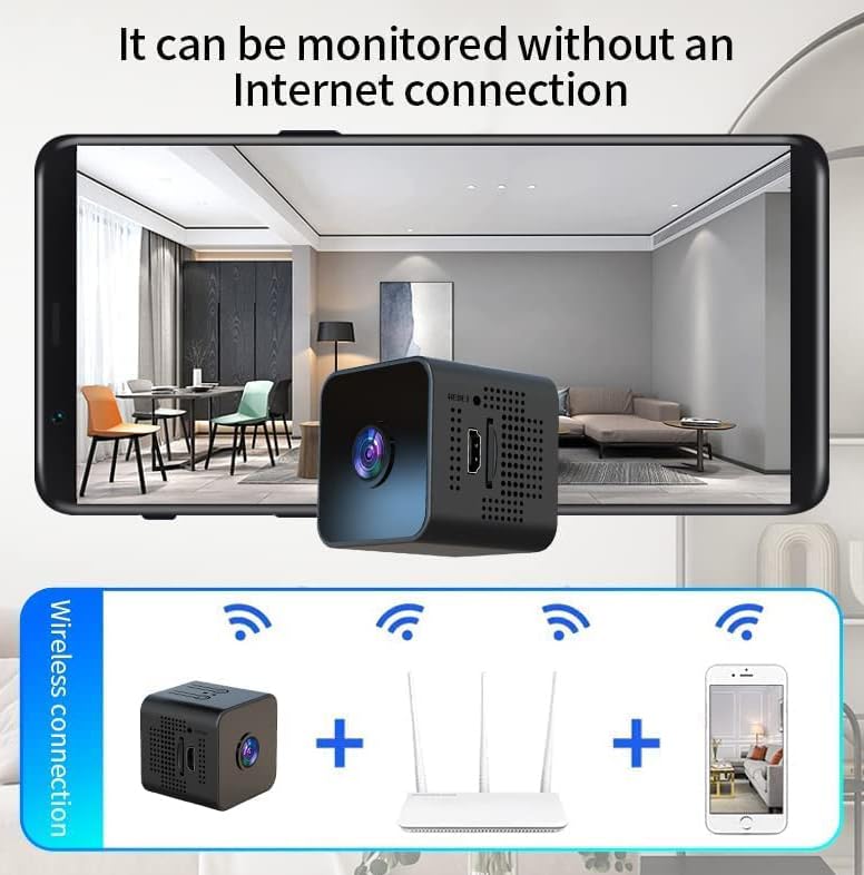 Spy Hidden Camera Wireless Mini WiFi Camera Home Small Security Camera Nanny Cam with Night Vision Motion Sensor for Indoor Outdoor with App for Cellphone Dog Camera with Battery Surveillance Cameras