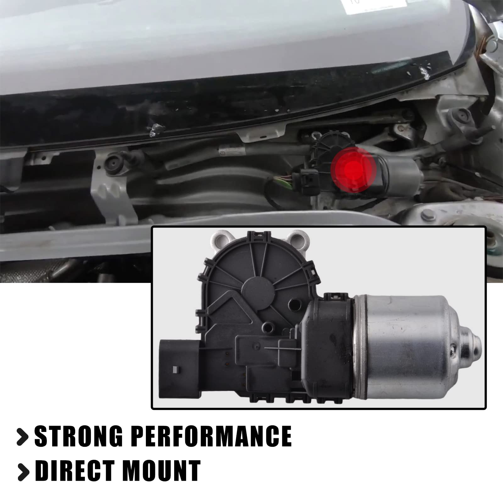 GrteRokky Windshield Wiper Motor Compatible for VW Jetta 2011-15 Front Windshield Replace Motor 6R1955119A, RM004