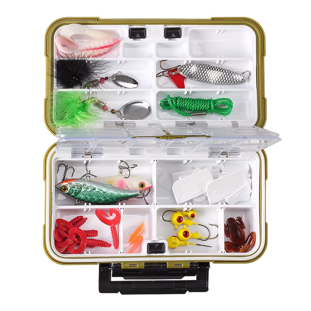 HERCULES Fishing Storage Plastic Tackle Box Lure Storage Box with Removable Dividers